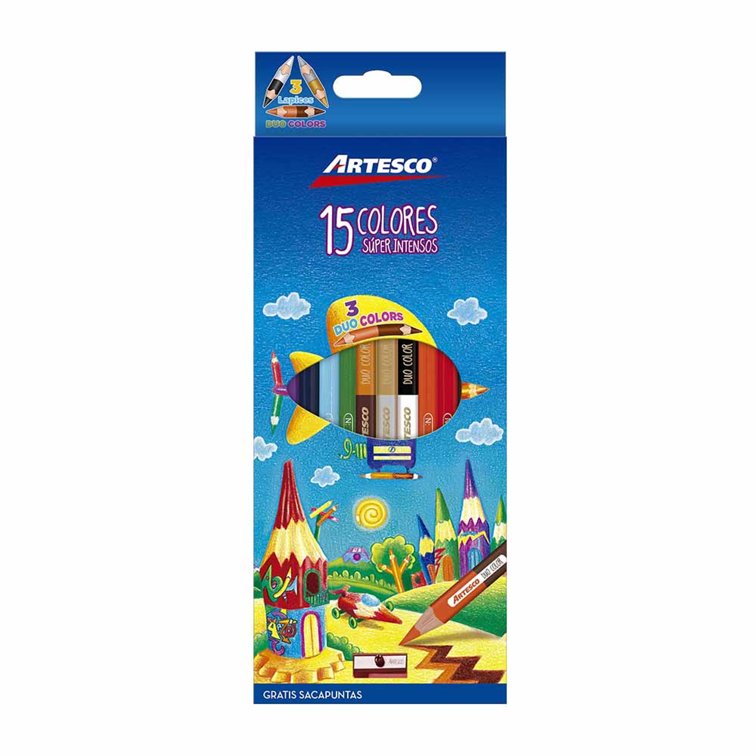 Colores ARTESCO Super Intensos Caja 15un + Tajador - Shopstar