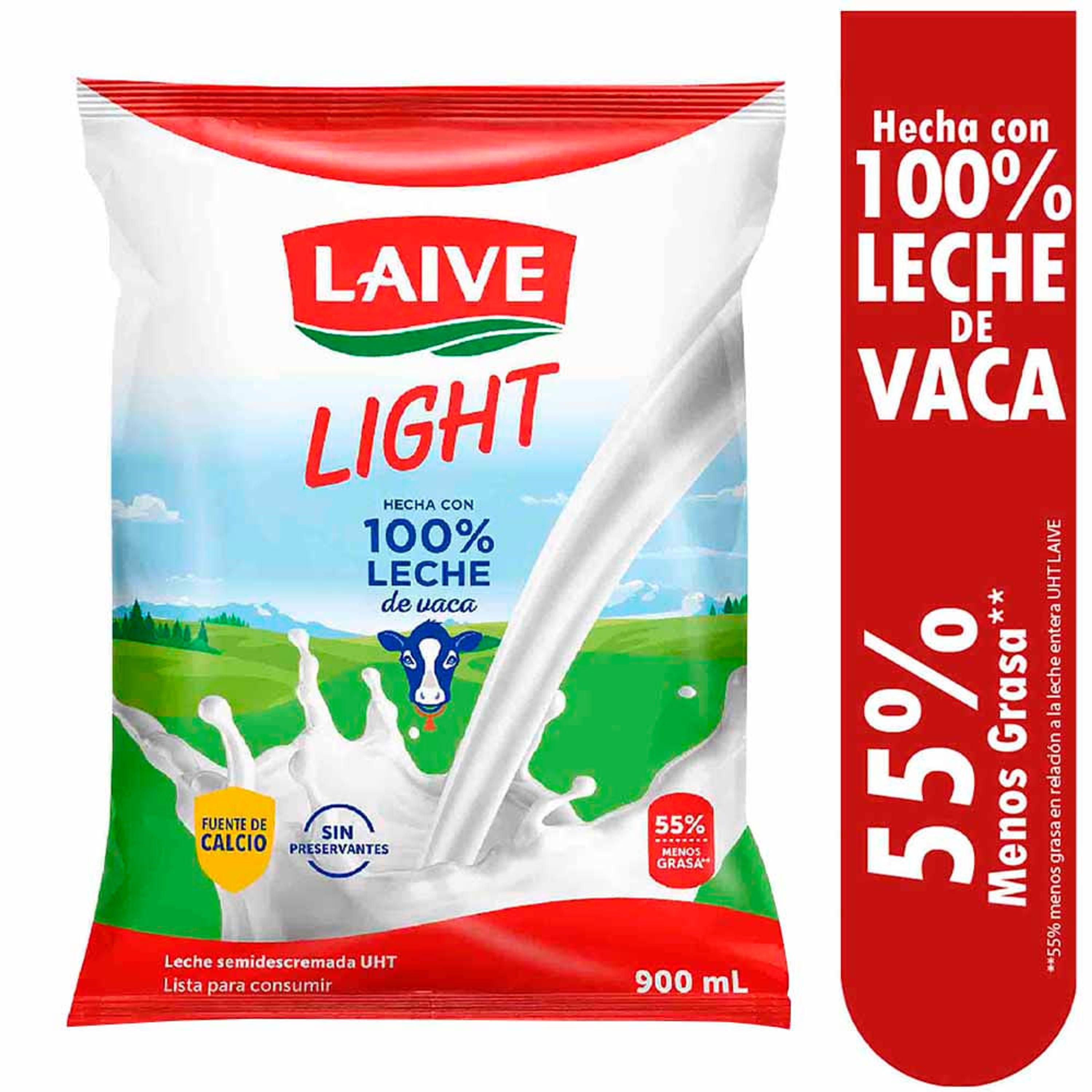 Leche UHT LAIVE Entera Light Bolsa 900ml - Shopstar